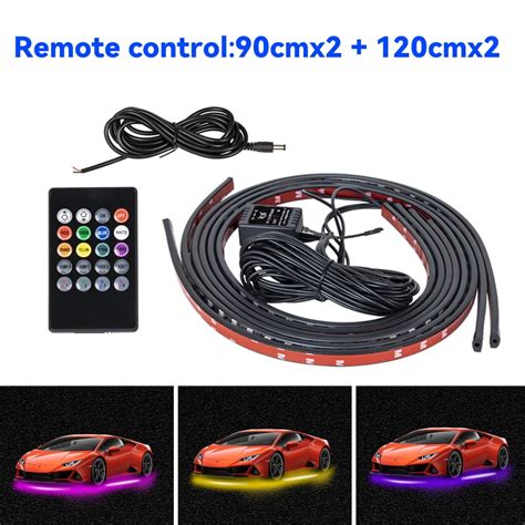Car Charssis Flexible Led Strip Light Led Underbody Remote App Control
