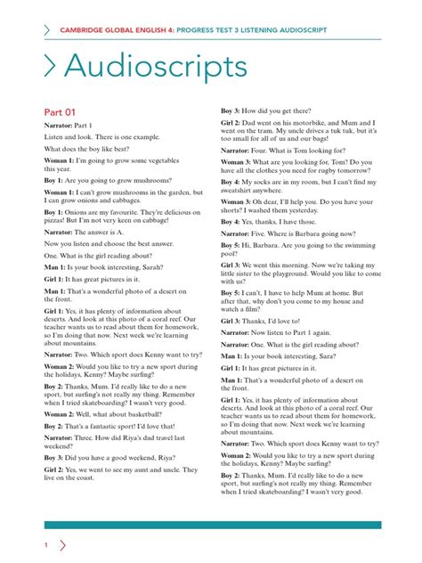 Ge 4 Progress Test Audioscripts Pdf