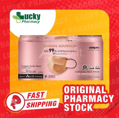 Empro V Series 3ply 50s [peach] Aerofit Copper Oxide Medipro Lazada