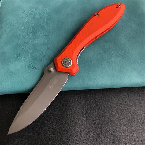 Kubey Ku314h Ruckus Liner Lock Folding Knife Orange G10 Handle 331 B