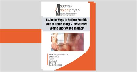 The Bursitis Treatment Program At Sports And Spinal Physio Brentwood