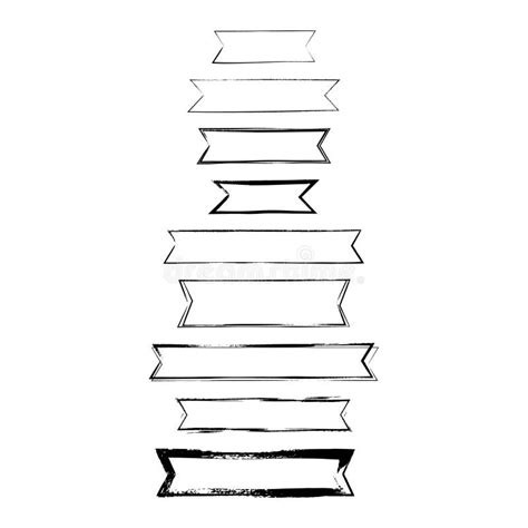 Ribbon Banner Abstract Rectangle Label Frame Border In Grunge Texture Shape For Background