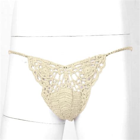Sexy Thong Gay Mens Underwear Crochet Sexy G String Sissy Panties Soft