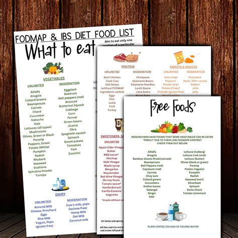 Fodmap Food List And Diet Guide Patient Education Printable Editable Digital Food List Ibs