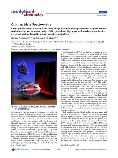 Mass Spectrometry Orbitrap Pdf Mass Spectrometry Tandem Mass Spectrometry