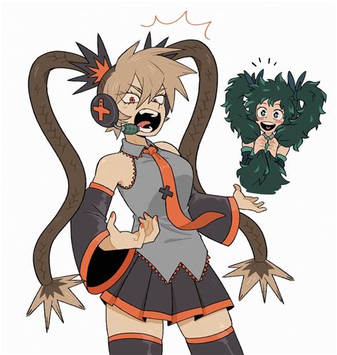 Hatsune Miku Midoriya Izuku And Bakugou Katsuki Vocaloid And 1 More Drawn By Doodlelotl