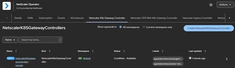 Deploy Netscaler Kubernetes Gateway Controller In Openshift Using Netscaler Operator