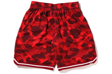 Bape Color Camo Wide Fit Basketball Shorts Red Mens Ss22 Us