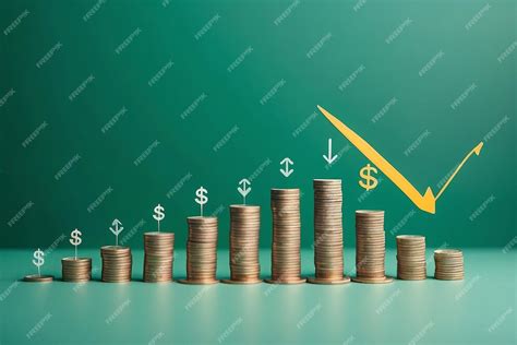 Premium Photo Coins Stacking And Increasing Graph And Up Arrow On