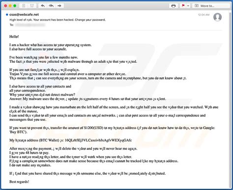 Professional Hacker Managed To Hack Your Operating System Email Scam