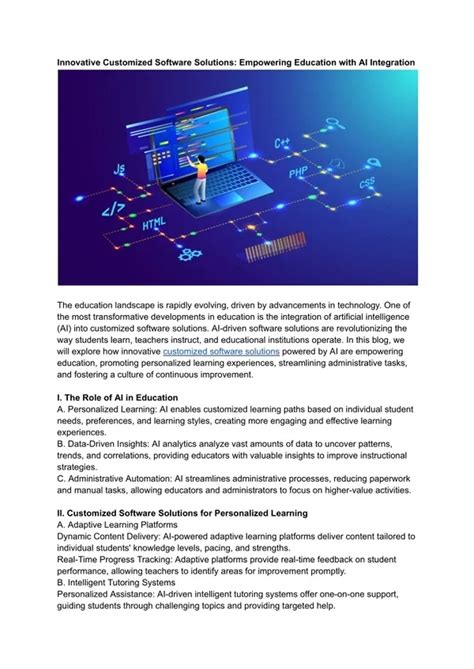 Ppt Innovative Customized Software Solutions Empowering Education