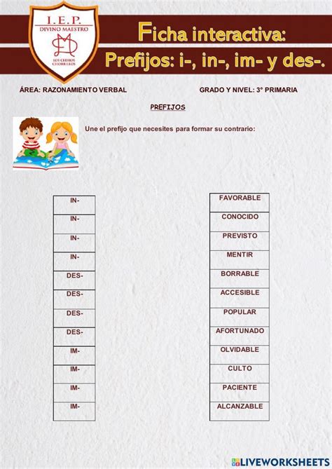 El Prefijo Worksheet