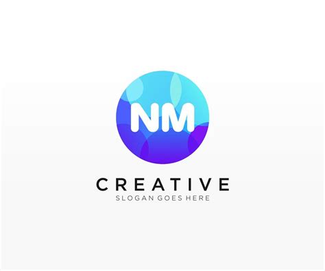 Nm Initial Logo With Colorful Circle Template Vector 22226413 Vector Art At Vecteezy
