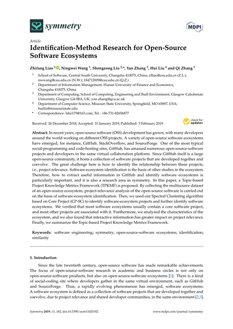 Pdf Identification Method Research For Open Source Software Ecosystems