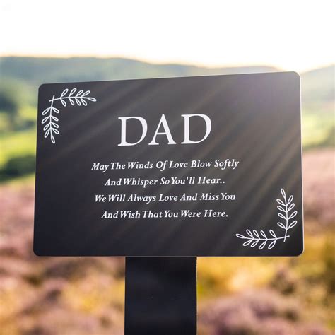 Dad Memorial Grave Marker Plaque With Ground Stake Lovedandlostmemorials