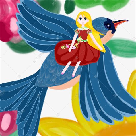 安徒生童话故事之拇指姑娘手绘插画图素材图片免费下载 千库网