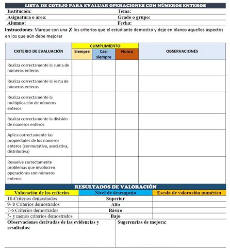 Lista De Cotejo 2 Artofit