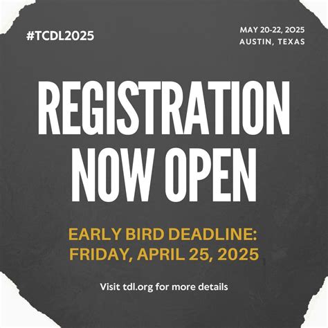 Tcdl2025 Tcdl Texasdigitallibrary Registration Texas Digital Library