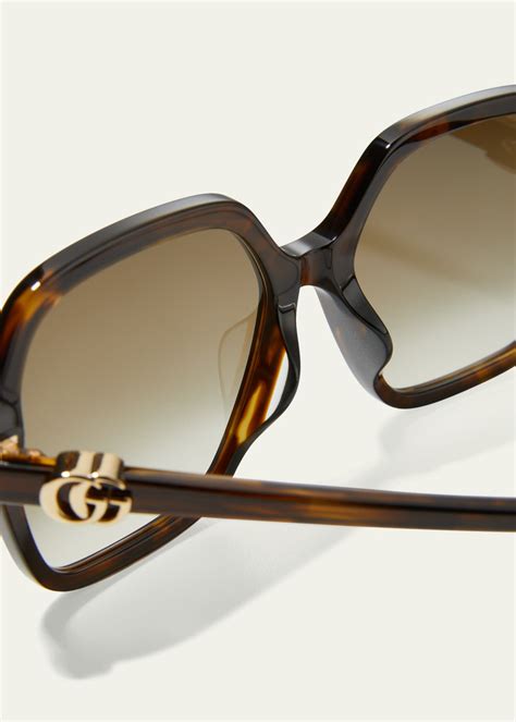 Gucci Oversize Rectangle Acetate Sunglasses Bergdorf Goodman