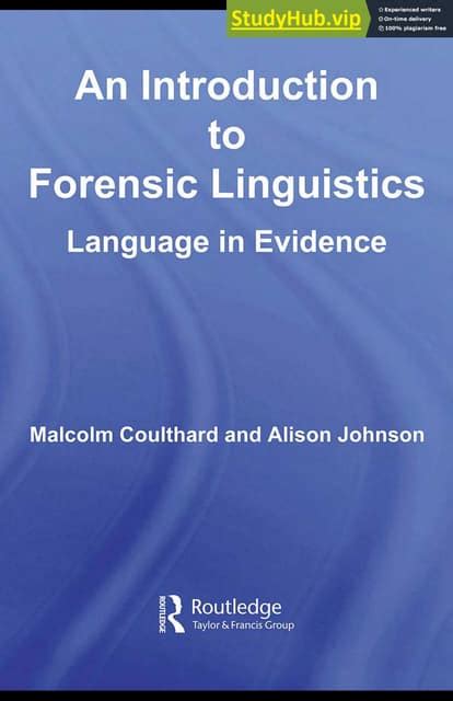 An Introduction To Forensic Linguistics Pdf Pdf
