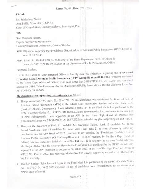 Objection Letter Pdf