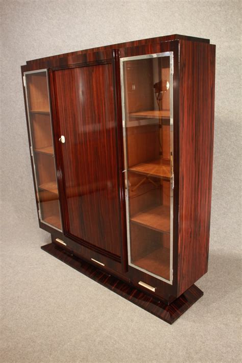 Proantic Art Deco Library Circa 1925 In Macassar Ebony