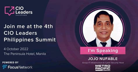 Cioleadersphsummit2022 Jojo Nufable Ece Cmc Csm Lssbb Cciso