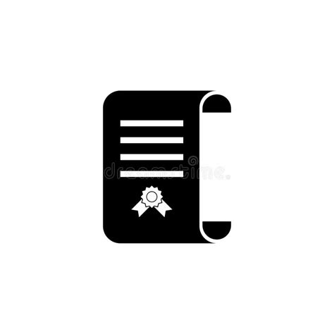 Black Vector Icon Of A Certificate Document Perfect For Web And App User Interface Stock