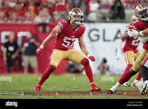 San Francisco 49ers Linebacker Luke Ford 57 Runs To The Ball
