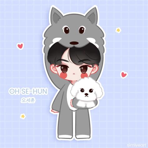 Sehun Exo With Wolf Costume Premium Vector