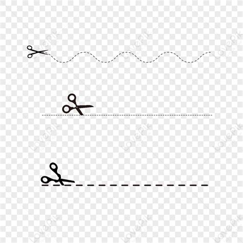A Set Of Cutting Lines With Black Scissors Silhouettesframeicon Png