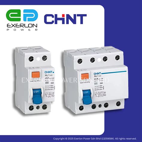 Chint Nl1 63 Nl1 100 Rccb Elcb Earth Leakage Circuit Breaker 40a 63a 100a 30ma 100ma
