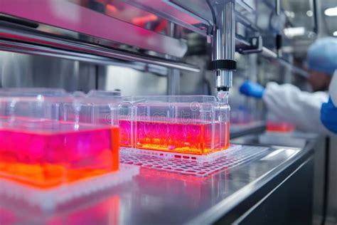 Advanced Biotech Facility With Scientists Monitoring Bioengineered