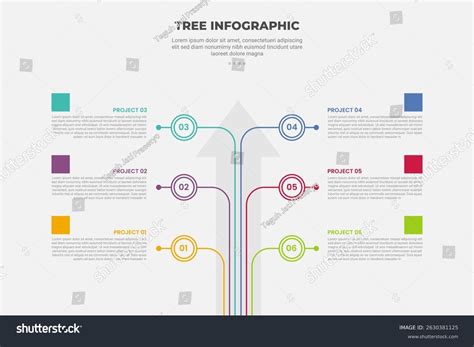 Tree Shape Visualization Infographic Outline Style Stock Vector