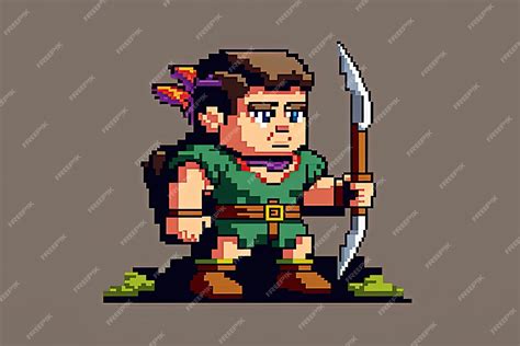Premium Ai Image Pixel Art Archer Character For Rpg Game Character In