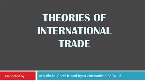 Theories Of International Trade Pptpptx