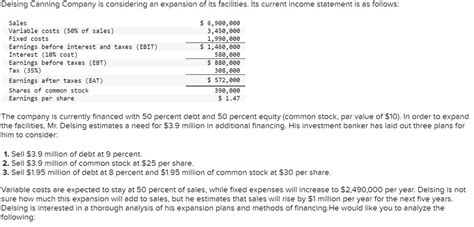 Answered Delsing Canning Company Is Considering Bartleby