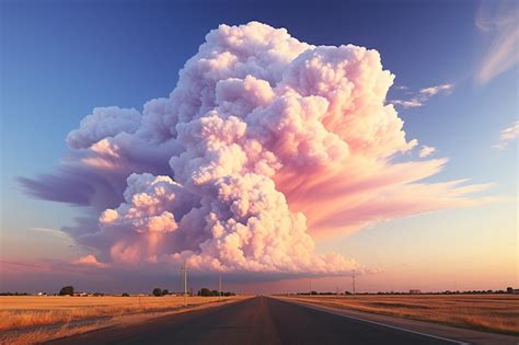 Premium Photo Cotton Candy Clouds At Sunset