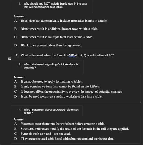 Solved 1 Why Should You Not Include Blank Rows In The Data