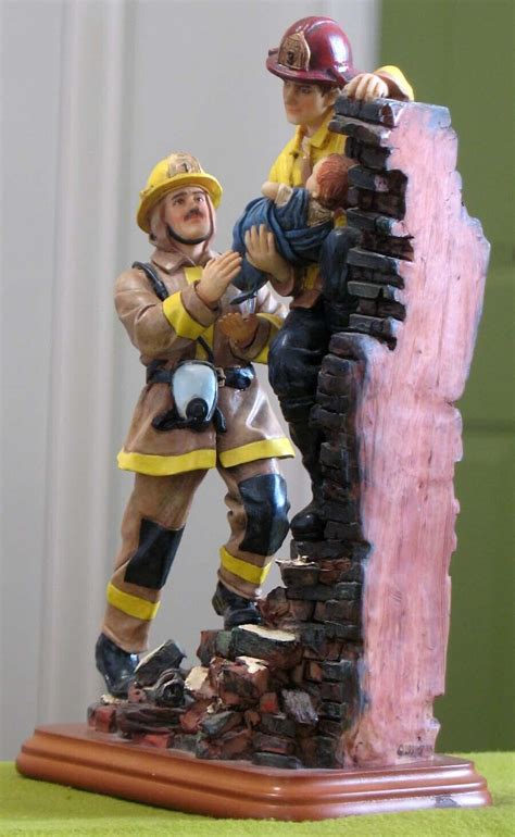 Fireman Statue Red Hats Of Courage Vanmark Double Team 4586608689