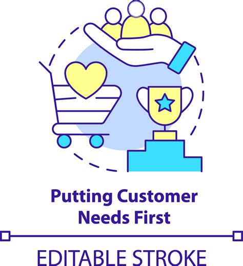 Putting Customer Needs First Concept Icon Ethical Behavior Abstract Idea Thin Line Illustration