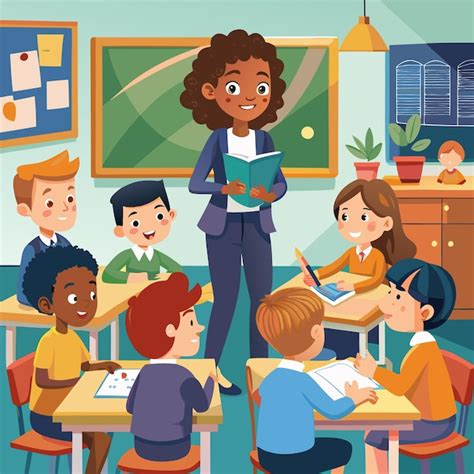 Premium Vector Engaging Classroom Environment With Happy Students And