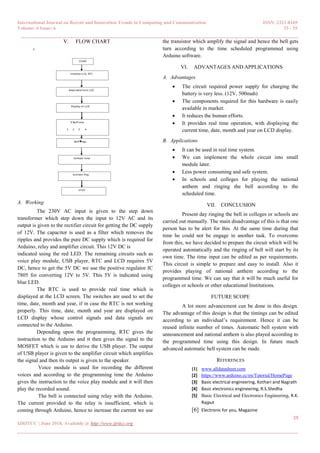 Arduino Based Real Time Clock With Ringing Of Bell And National Anthem PDF