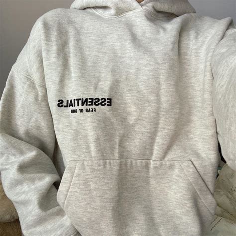 Essentials Fog Hoodie Xxs Fits Snugnot Depop