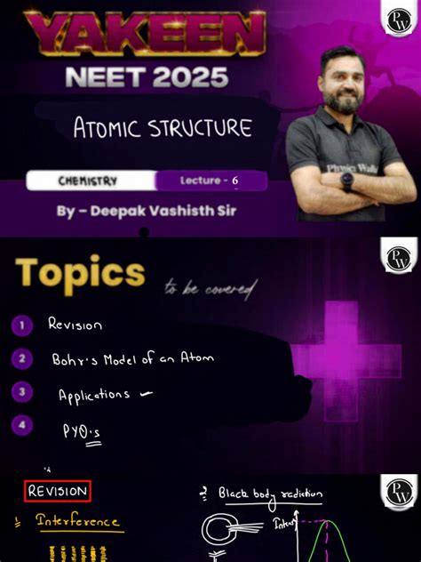 Structure Of Atom 06 Class Notes Yakeen Neet 2025 Pdf