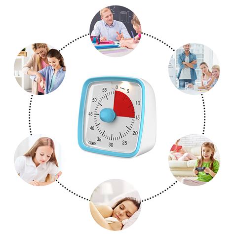 Small Round Timer For Desktop Manual Countdown Square Dial Cooking Alarm Clock For Kitchen