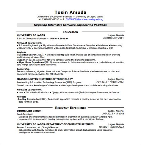 14 Android Developer Resume Templates Free Word Excel Pdf Format