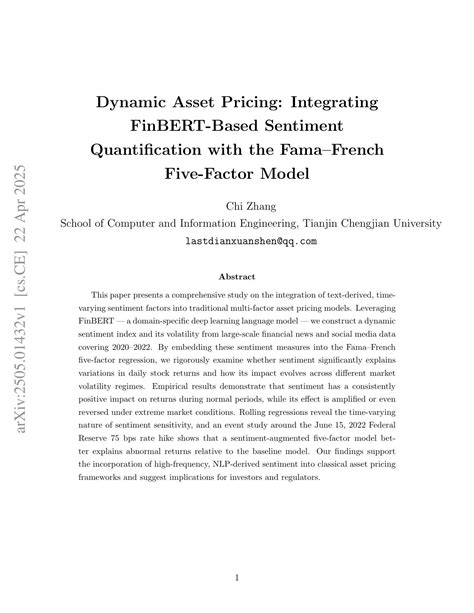 Dynamic Asset Pricing Integrating Finbert Based Sentiment