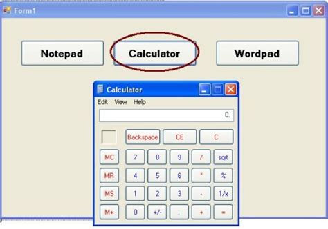 Open Notepad And Calculator From Windows Application C