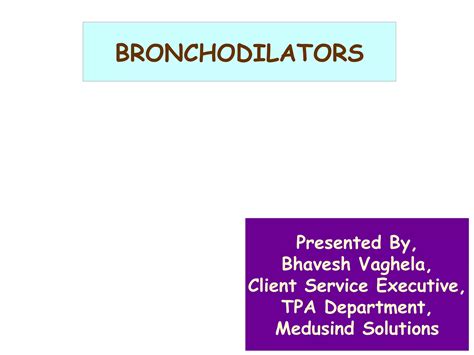 Bronchodilators Odp